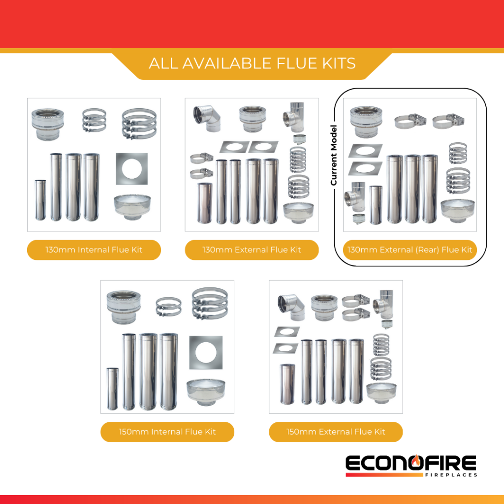 D130 Rear Exit External Flue Kit | Fireplace Flue Kits & Pipes | For ...